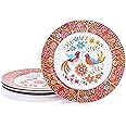 Amazon.com | Bico Red Spring Bird Dinner Plates Set of 4, 11 Inch Large ...