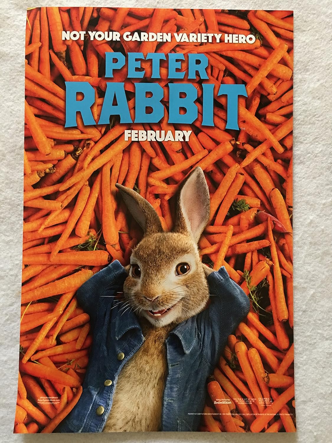 PETER RABBIT - 11"x17" D/S Original Promo Movie Poster James Corden ...