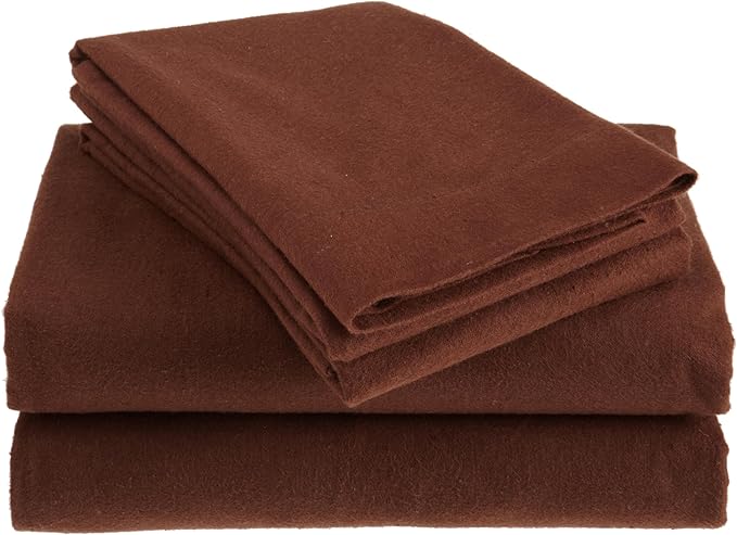 Heavy Weight Solid Flannel Full Sheet Set, Chocolate: Amazon.co.uk ...