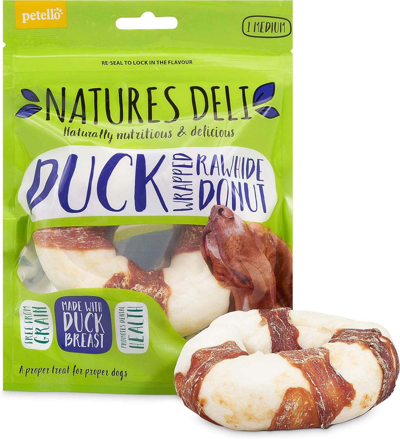 Natures Deli Duck Wrapped Rawhide Donut Dog Treat – Dental Chew ...