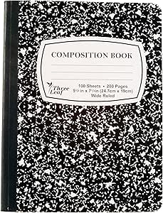 Amazon.com : Composition Notebook, 9-3/4" x 7-1/2", Wide Ruled, 100 ...