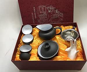 Amazon.com | Gaiwan Black Set 3.5 Oz Tea Set 8pcs for Sell By Music ...