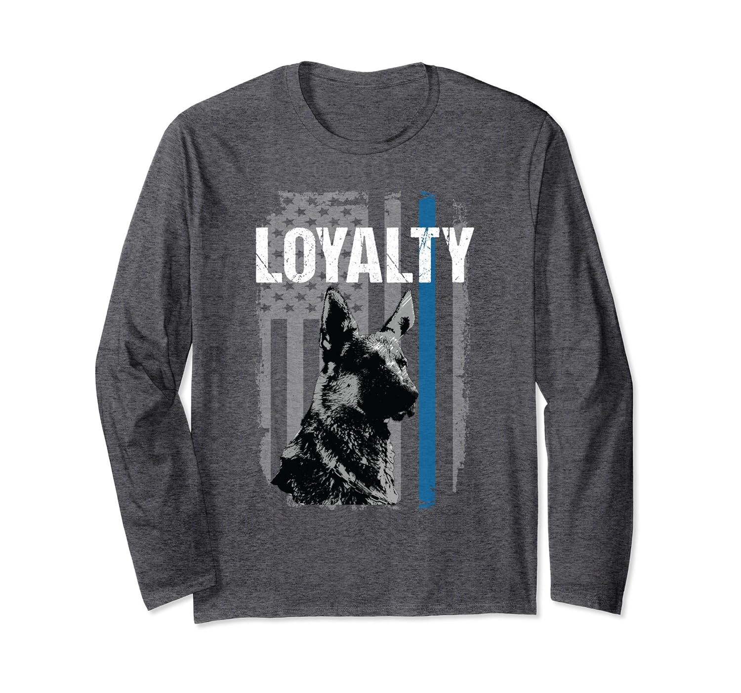 Police K9 Unit Dog Long Sleeve Shirt Loyalty Thin Blue Line-4LVS