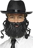 JEWISH RABBI HAT + BEARD + GLASSES FANCY DRESS SET ORTHODOX BLACK HAT ...
