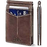 SERMAN BRANDS RFID Blocking Slim Bifold Genuine Leather Minimalist ...