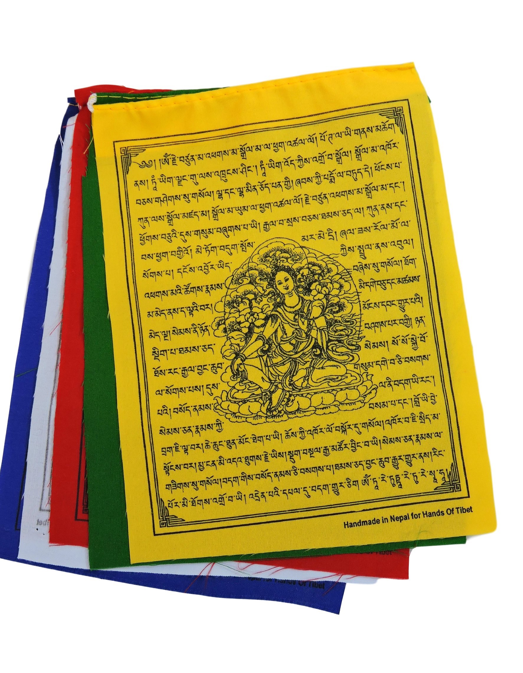 Green Tara Tibetan Prayer Flags from Nepal Set of Ten Flags for sale ...