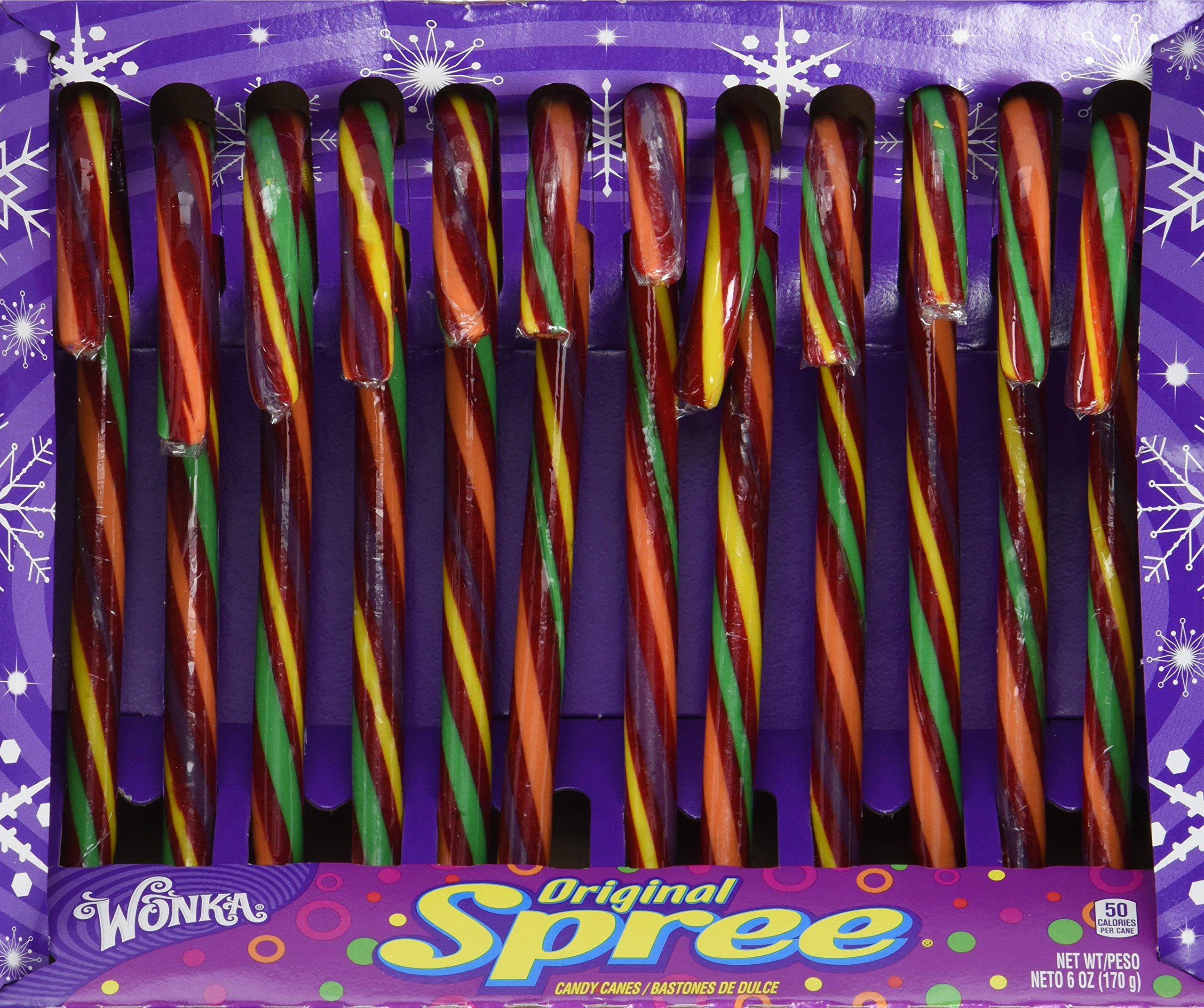 Amazon.com : Spree Wonka Original Christmas Candy Canes, 12-Count Boxes ...