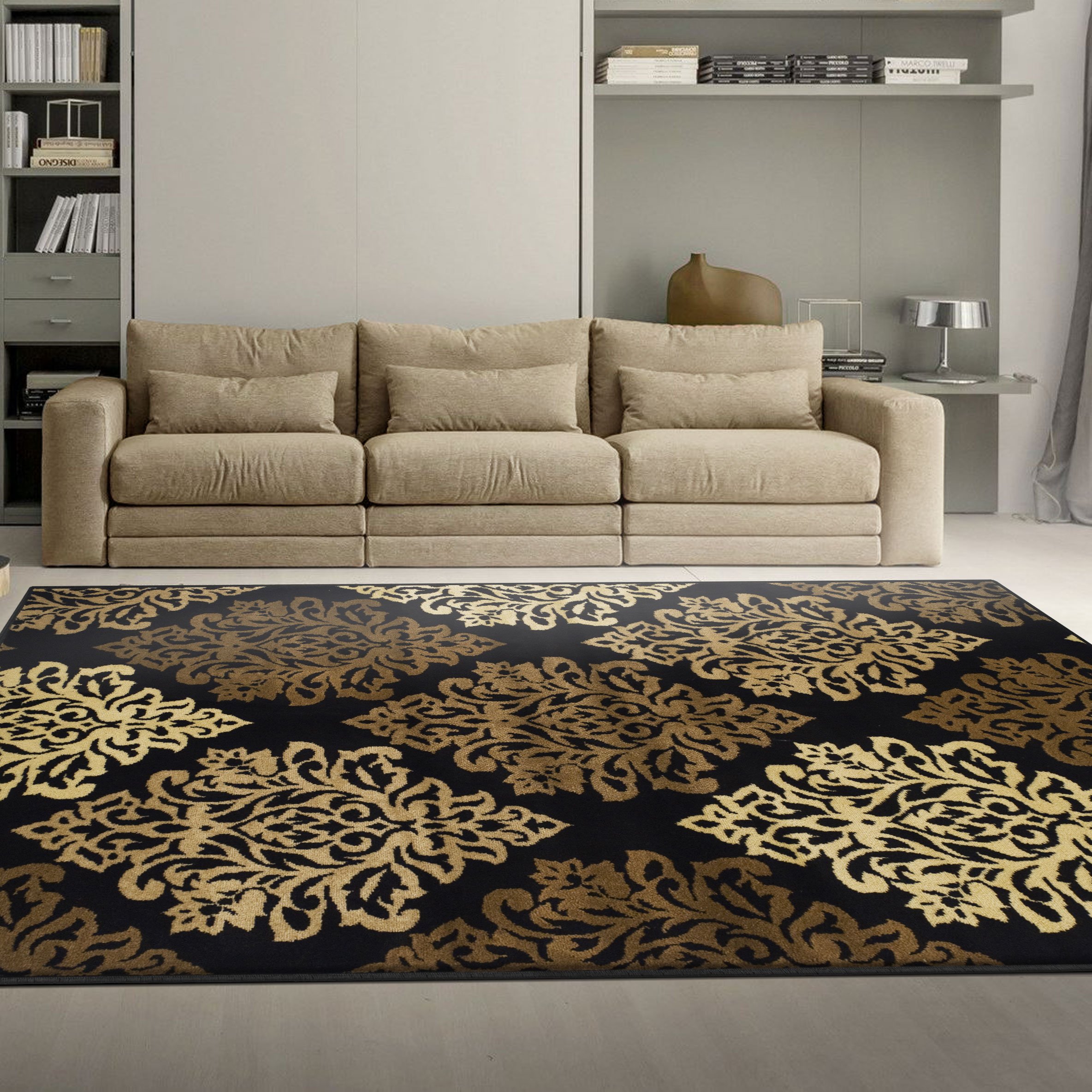 Superior Danvers Collection Area Rug, Modern Elegant Damask Pattern ...