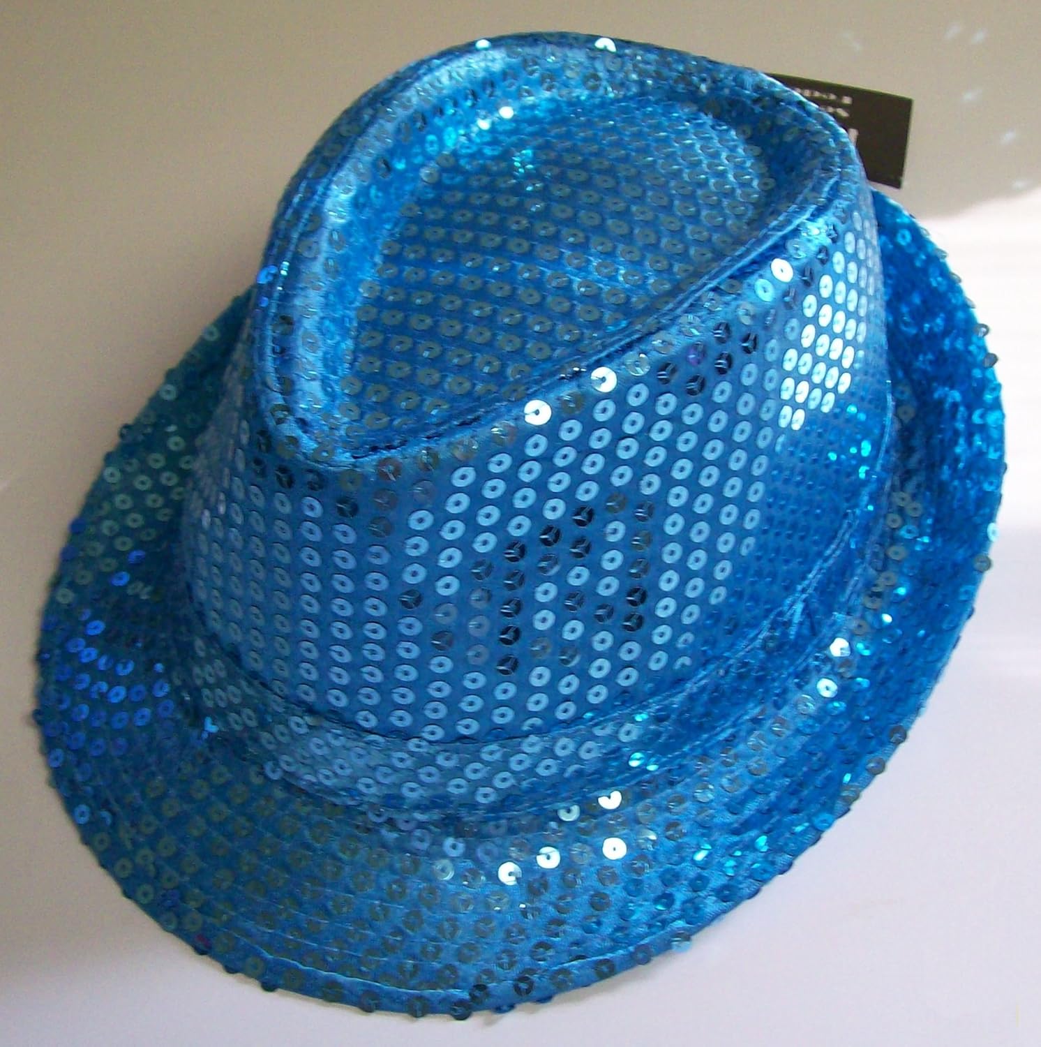 Amazon.com: Light Blue Halloween Fedora Hat with Sequins: Kitchen & Dining