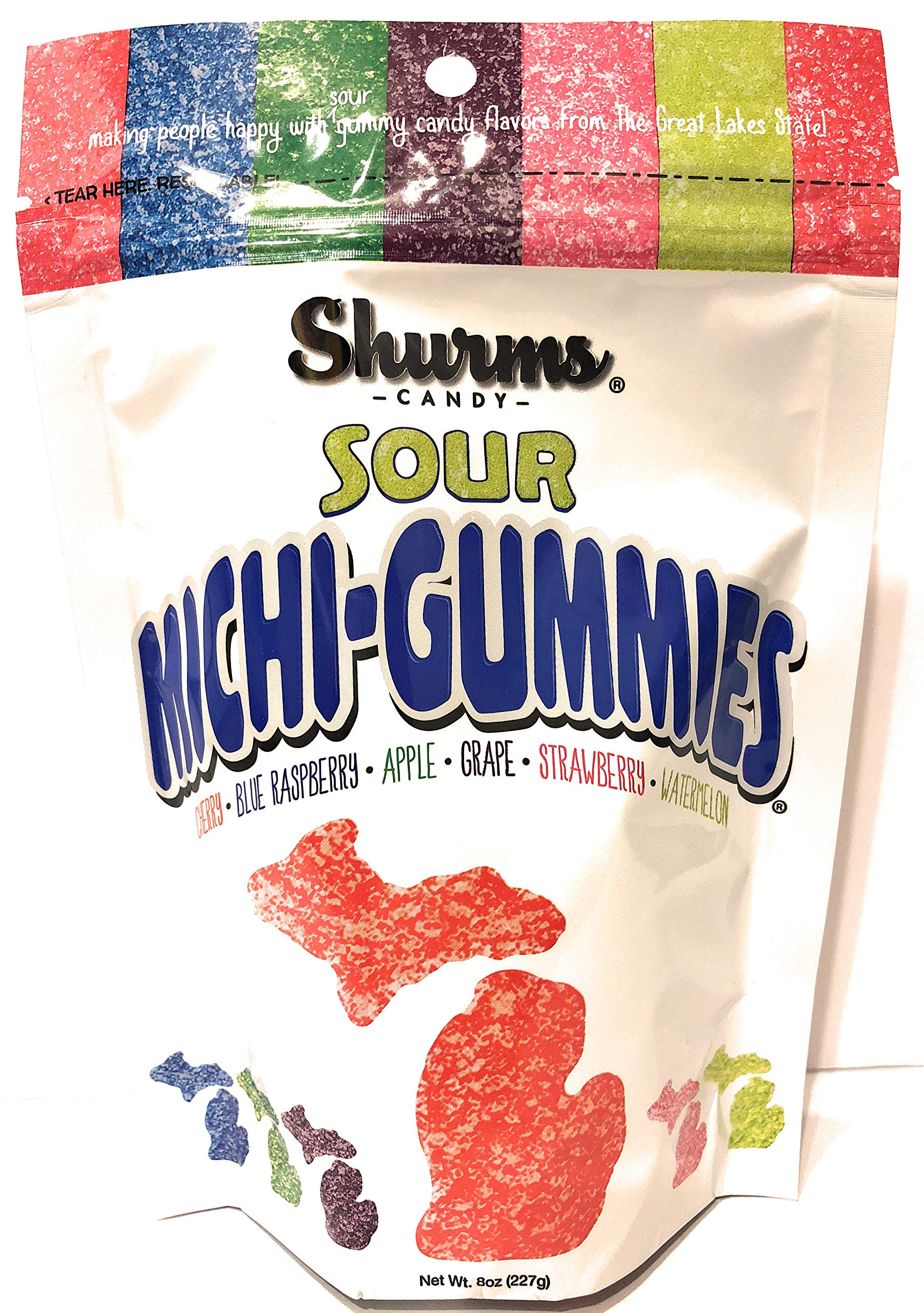 Amazon.com : Michi-Gummies Shurms Michigan Shaped Fruit Flavored Gummy ...