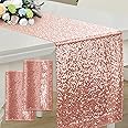 Amazon.com: RUDONG M 2 Pack Rose Gold Sequin Table Runner 12 x 108 Inch, Rectangle Glitter Table ...