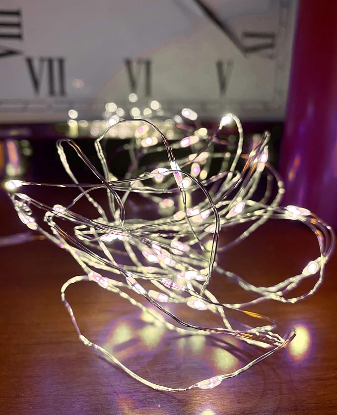 LED Micro Draht-Lichterkette mit Timer-Funktion, Batteriebetrieb ...