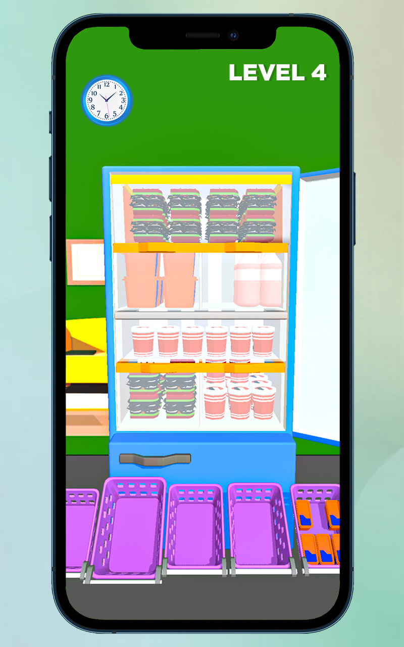 Fill the Fridge Organizing! Kitchen Cabinet Filling Sort 3D - Fridge ...