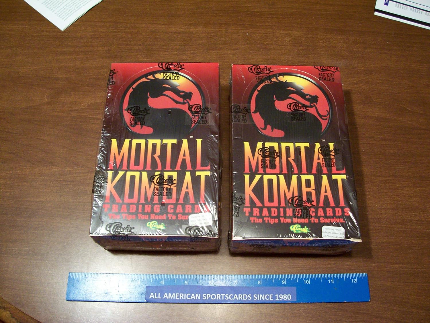 1992 CLASSIC MORTAL KOMBAT FACTORY SEALED BOX OF 36 PACKS VERY RARE ...