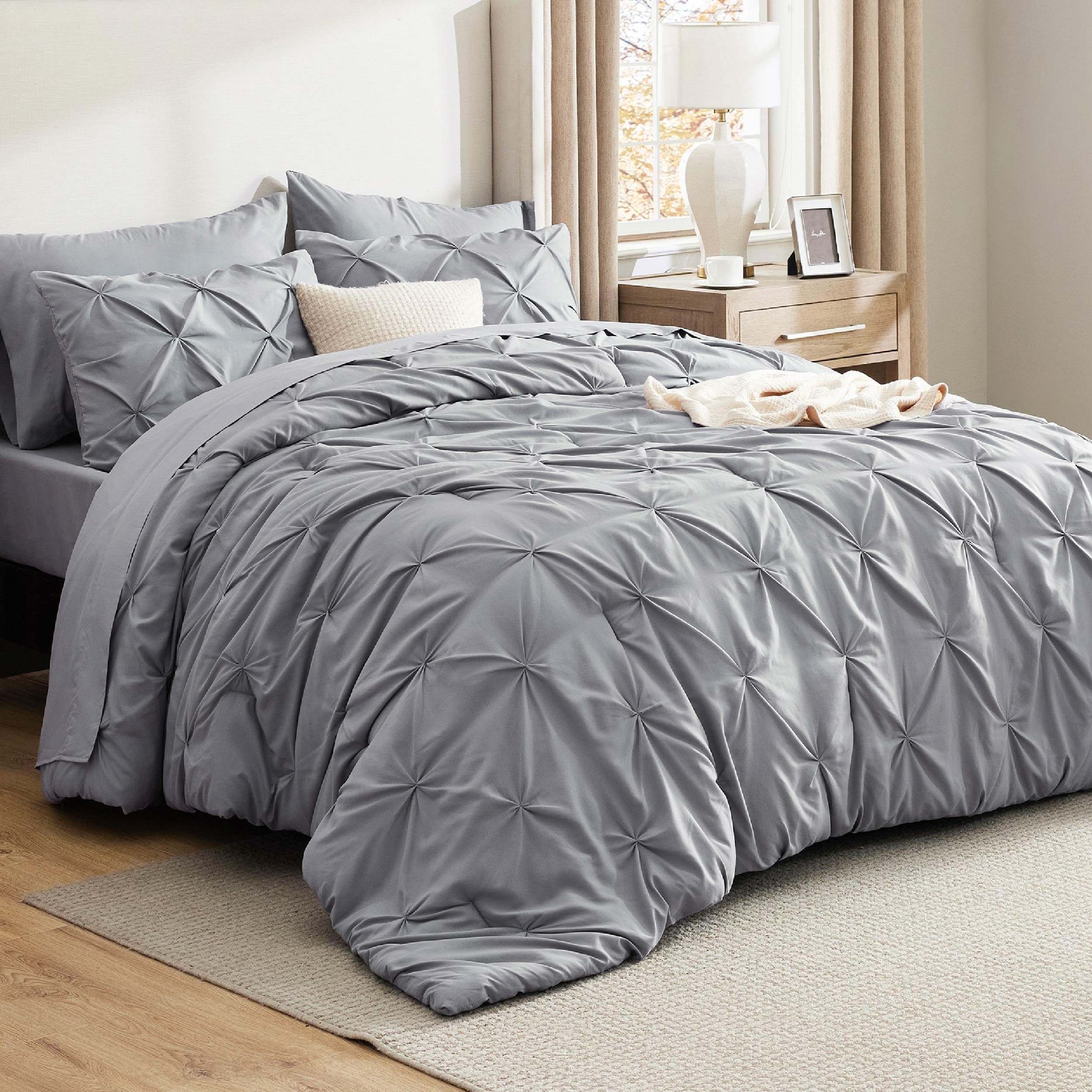 Bedsure Full Size Comforter Sets Bedding Sets Full 7 Pieces Pintuck Bedsure Full Size Comforter Sets Bedding Sets Full 7 Pieces Pintuck