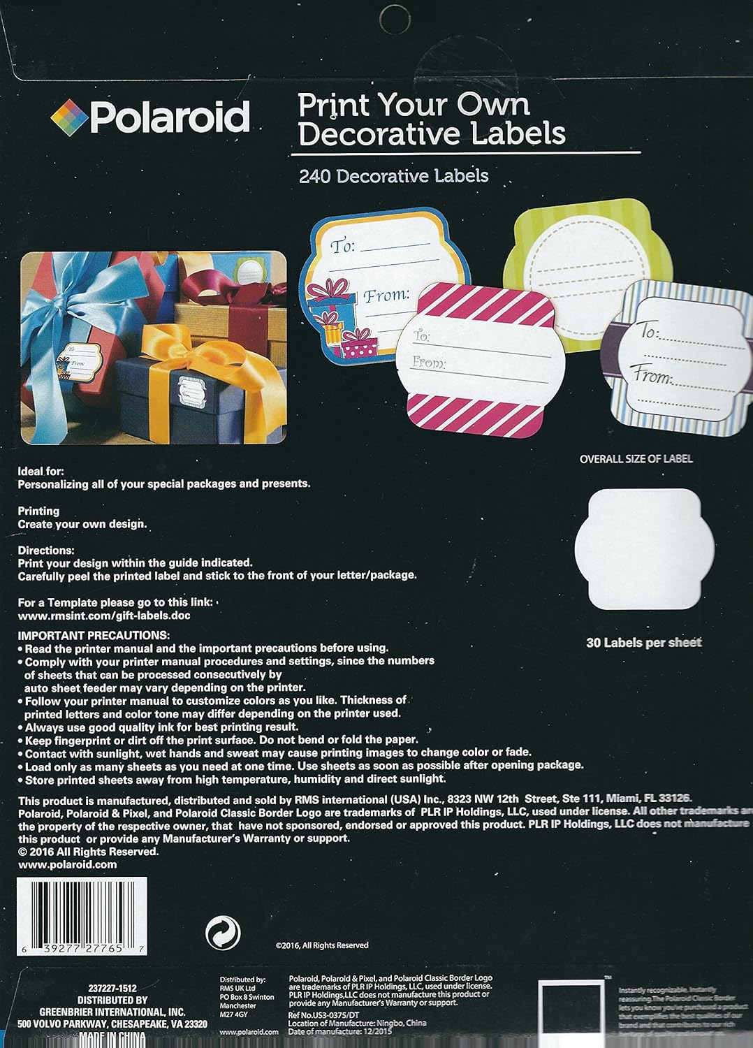  Polaroid Print Your Own Decorative Labels Template Berkas Belajar