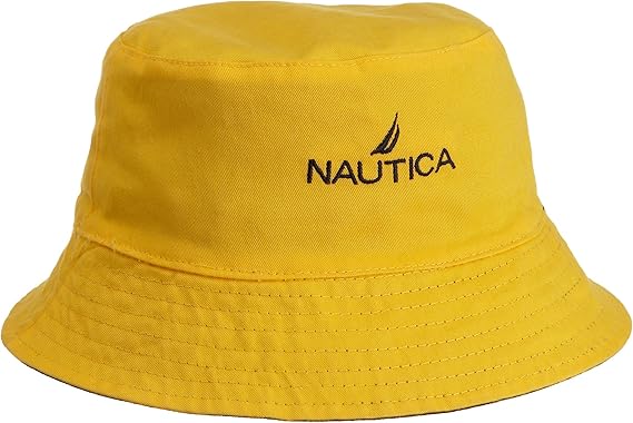 Nautica Yellow and Navy Blue Reversible Bucket Hat: Amazon.co.uk: Watches