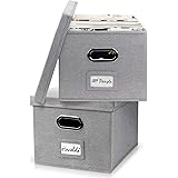 Amazon.com: ZICOTO Decorative File Organizer Box - Collapsible Linen ...