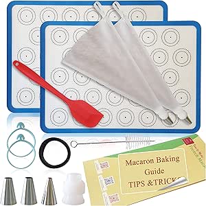 Amazon.com: Macaron Silicone Baking Mats with PRINTED STEP BY STEP ...