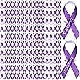 Amazon.com: Hanaive 150 Set Purple Awareness Ribbon Pins Alzheimer ...
