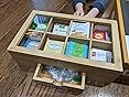 Premium Bamboo Tea Box Organizer - Wood Tea Chest with Slide-Out Drawer ...