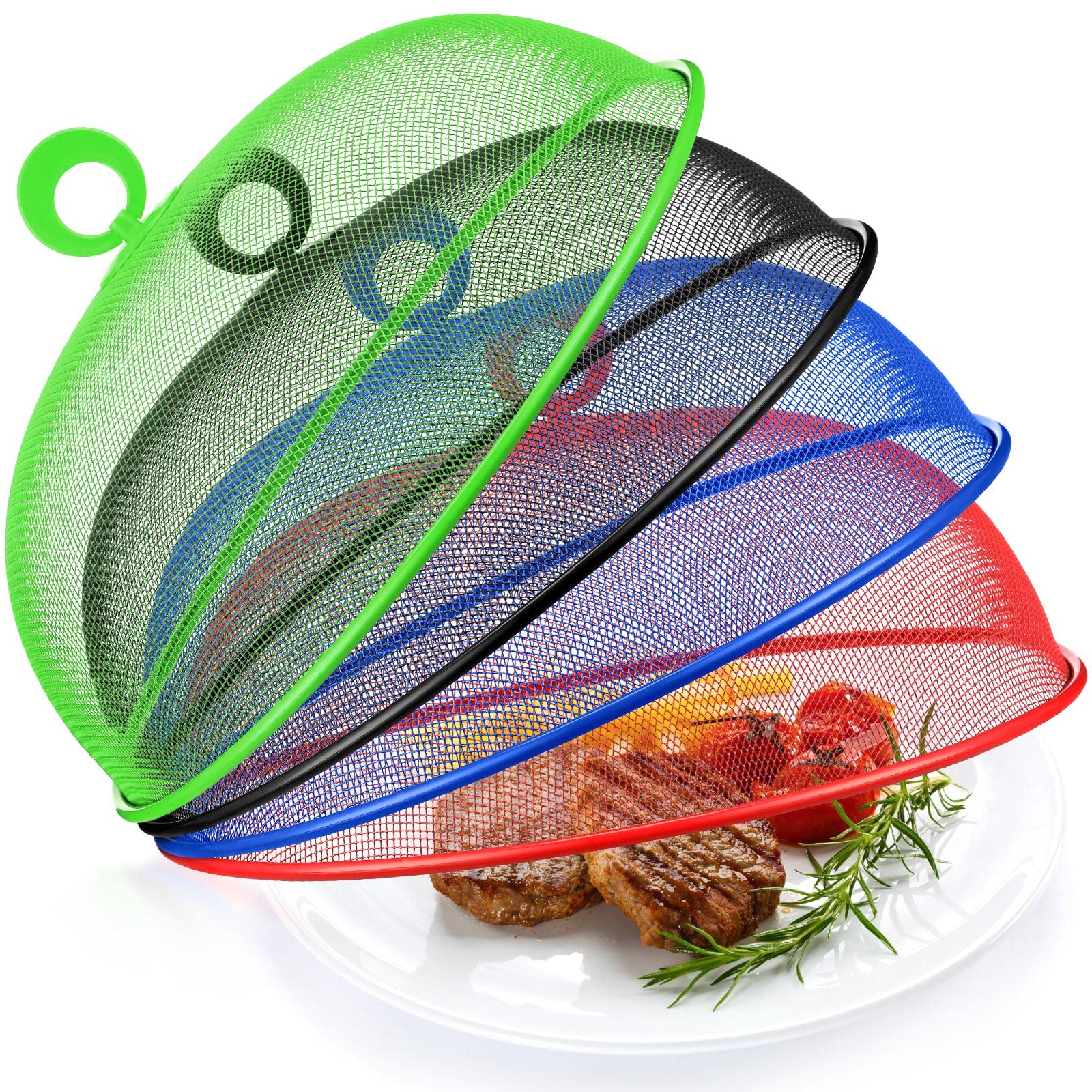 8 Pcs Metal Mesh Food Tents 11 Inch Outdoor Food Covers Screen Plate ...
