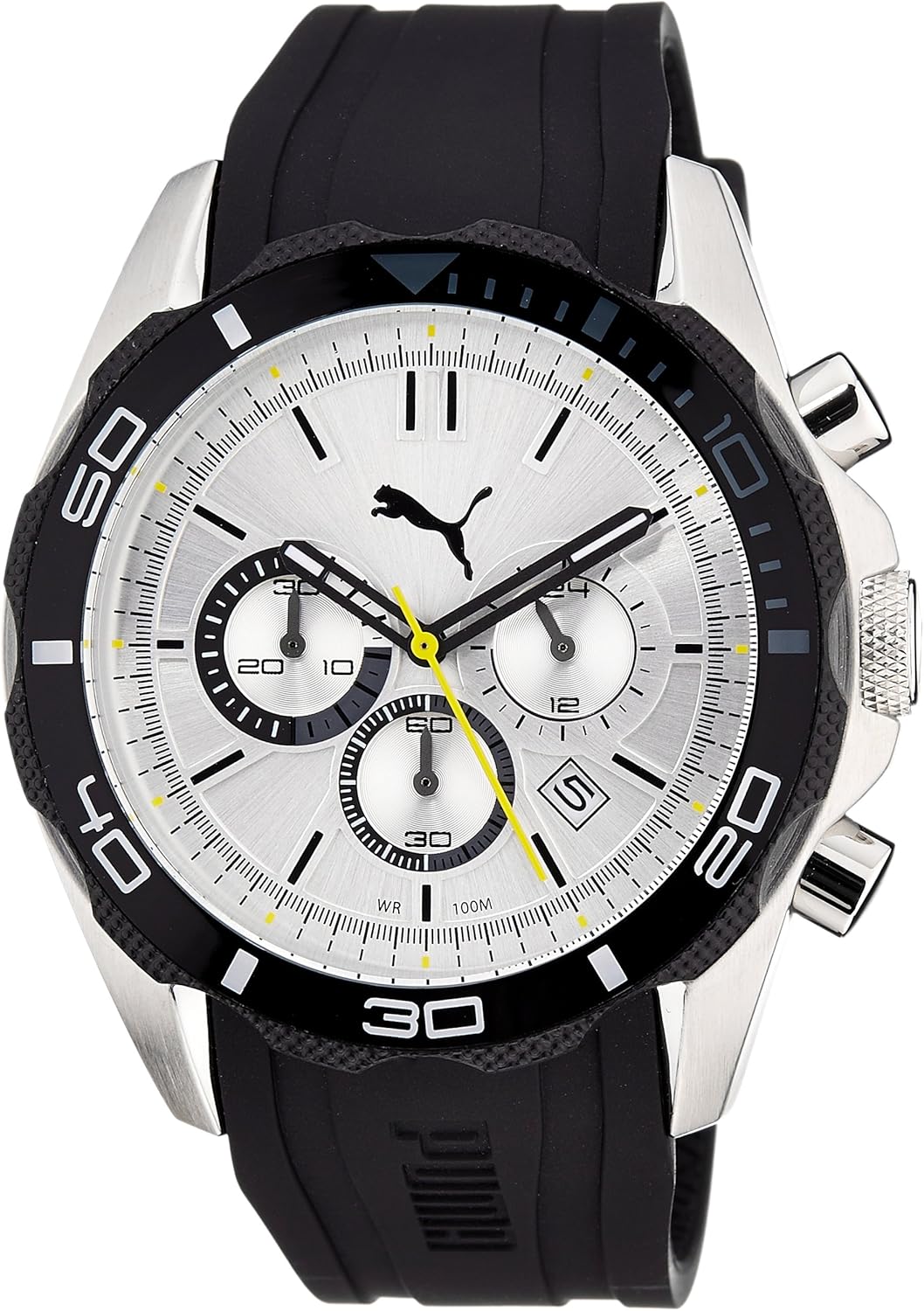 PUMA Challenger-Large Unisex Quartz Watch with White Dial Chronograph ...