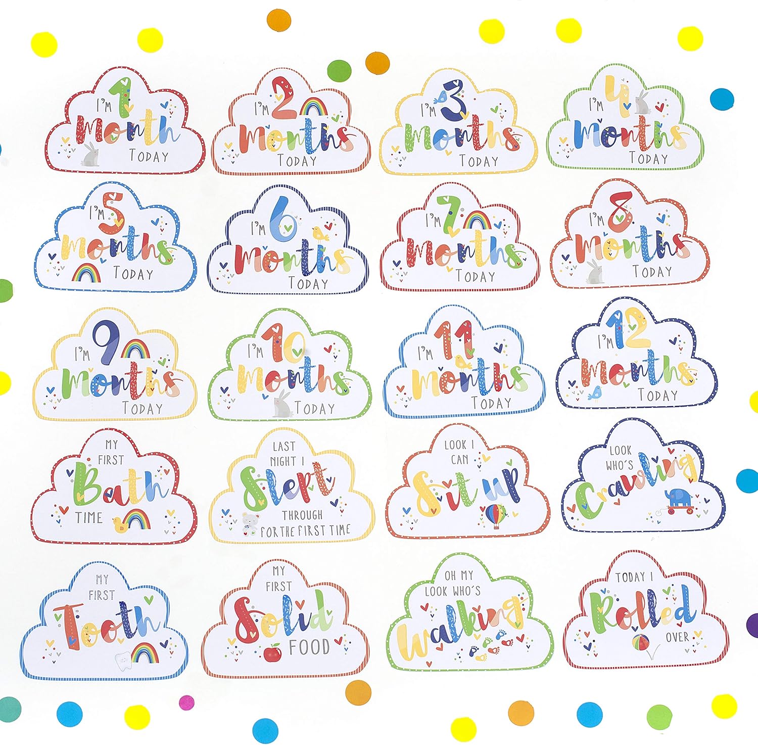 Baby First Year Milestone Moment Cards (20 Cards) – BigaMart