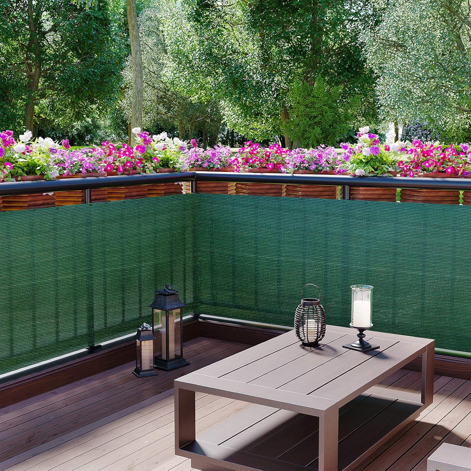 Robusta Plastica HDPE SONGMICS Telo Frangivista per Balcone Verde ...