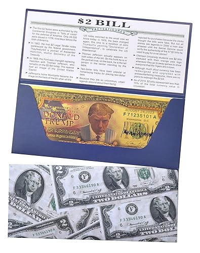 Donald Trump 2 Dollar Bill Trump Never Surrender Colorized Mugshot $2 ...