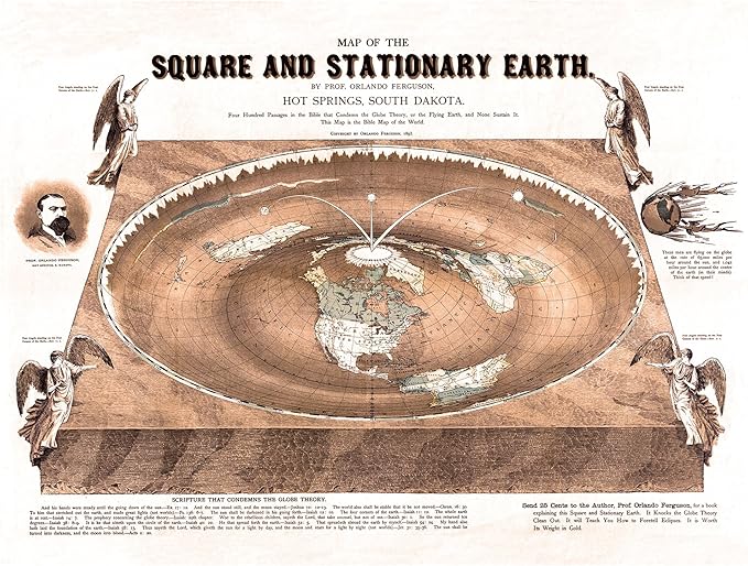 mapa de la tierra plana - Flat Earth Map - Map of the Square and Stationary Earth -Orlando ...