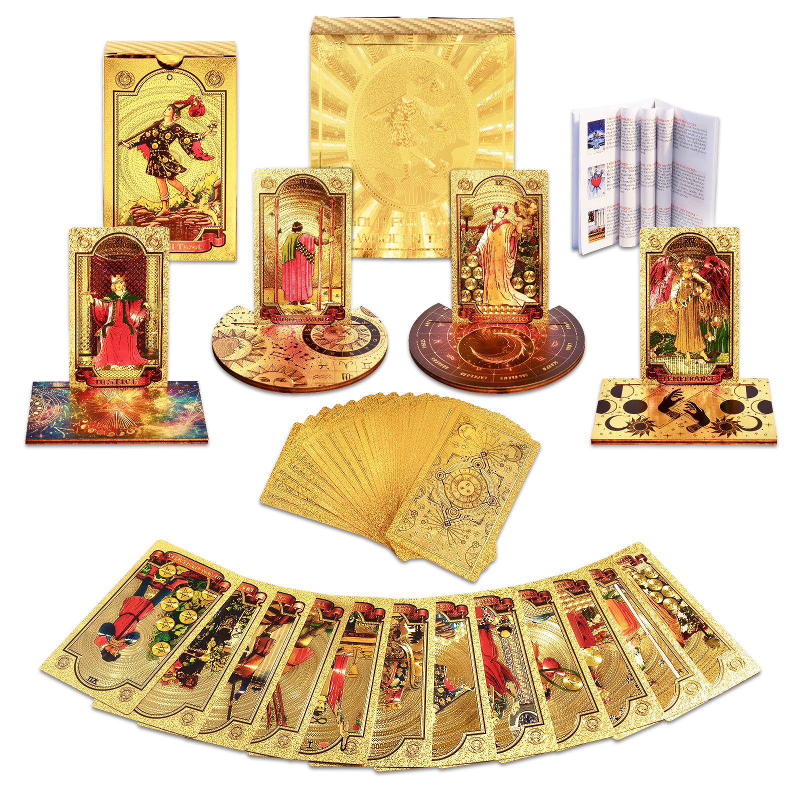 Mua ALKALO Tarot Cards with Guide Book, 80PCS Gold Tarot Cards Set with ...