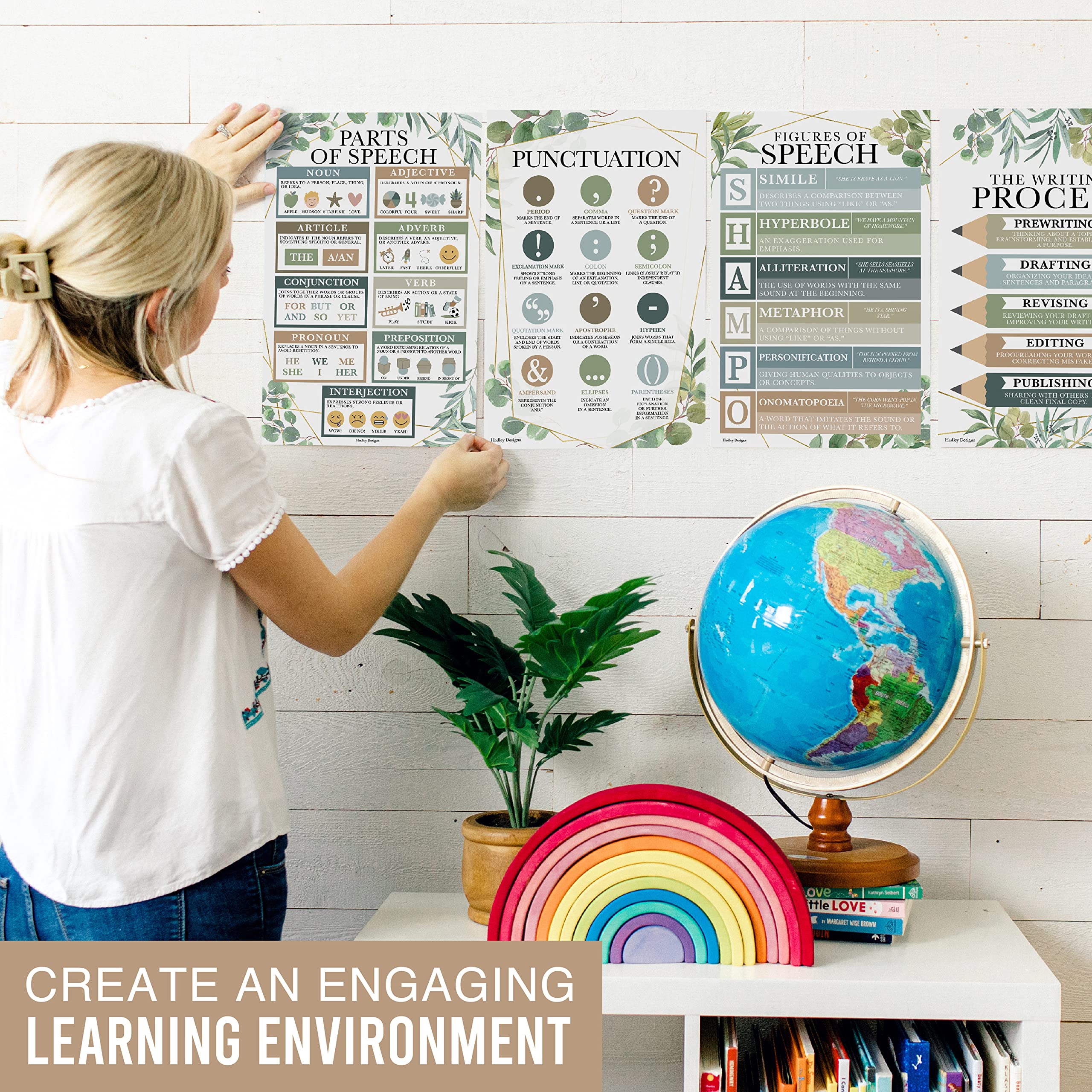 Mua Hadley Designs 4 Greenery Grammar Posters for Language Arts - ELA ...