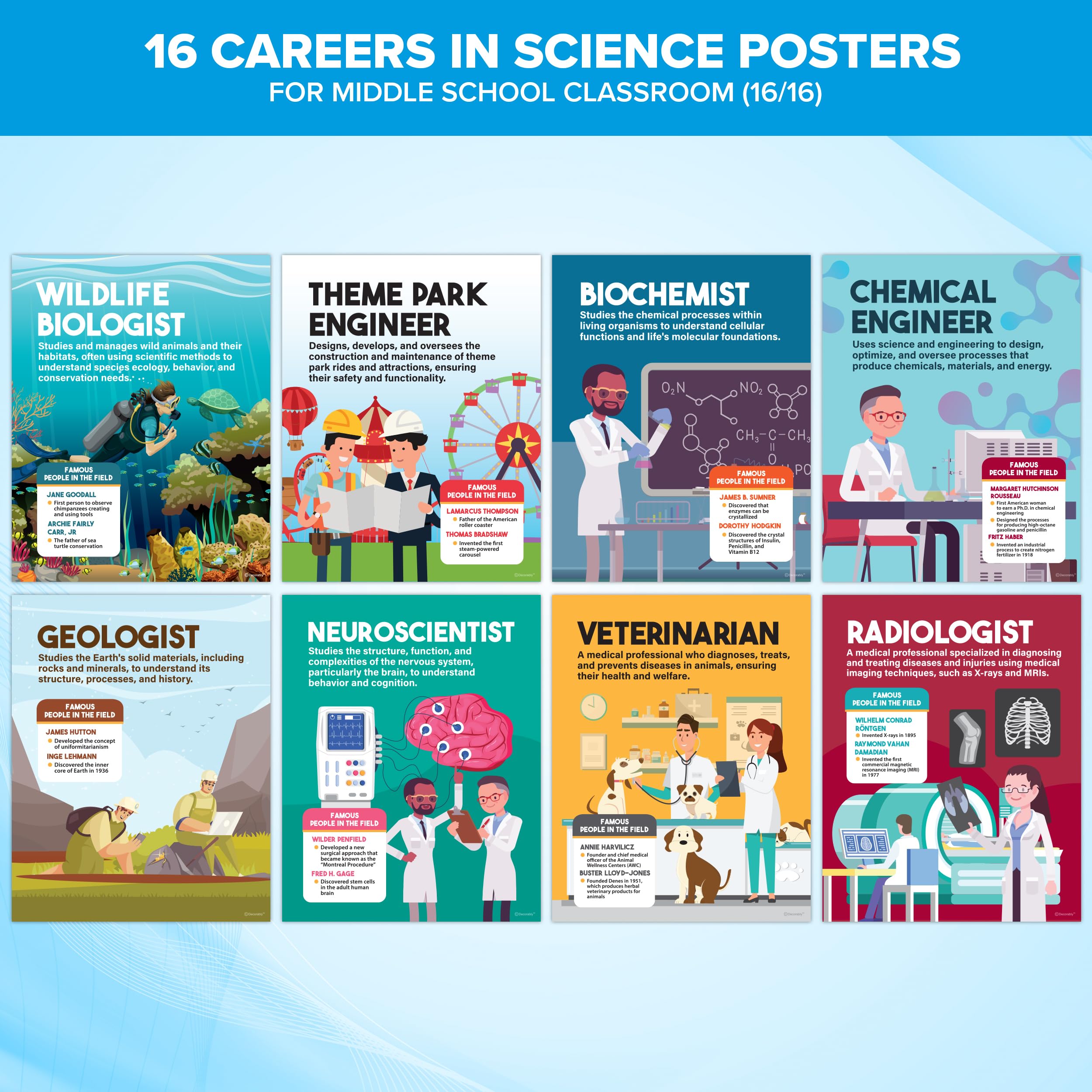 Mua Decorably 16 Career in Science Posters for Classroom Middle School ...