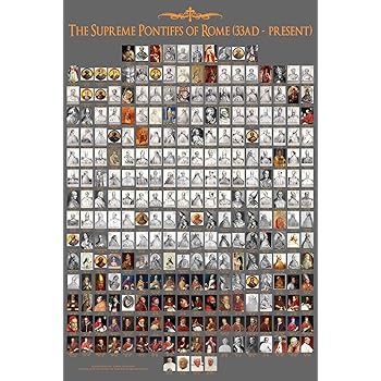 Amazon.com: Pope Poster - All 266 Popes from Peter to Francis - 24x36 ...