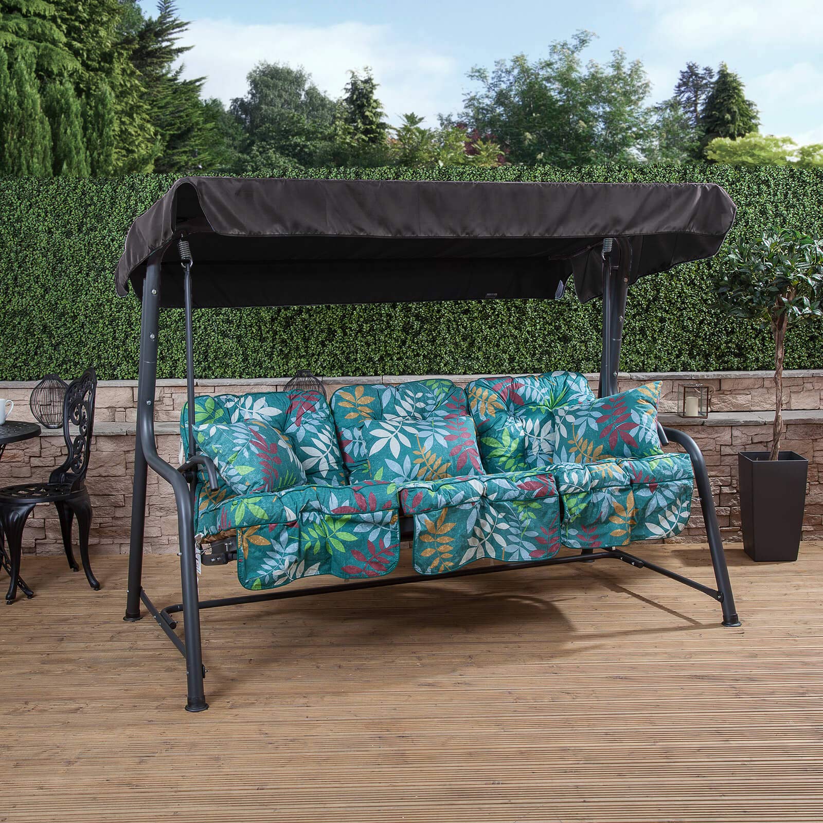 Buy Alfresia Turin 3-Seater Garden Swing Seat | Charcoal Frame with ...
