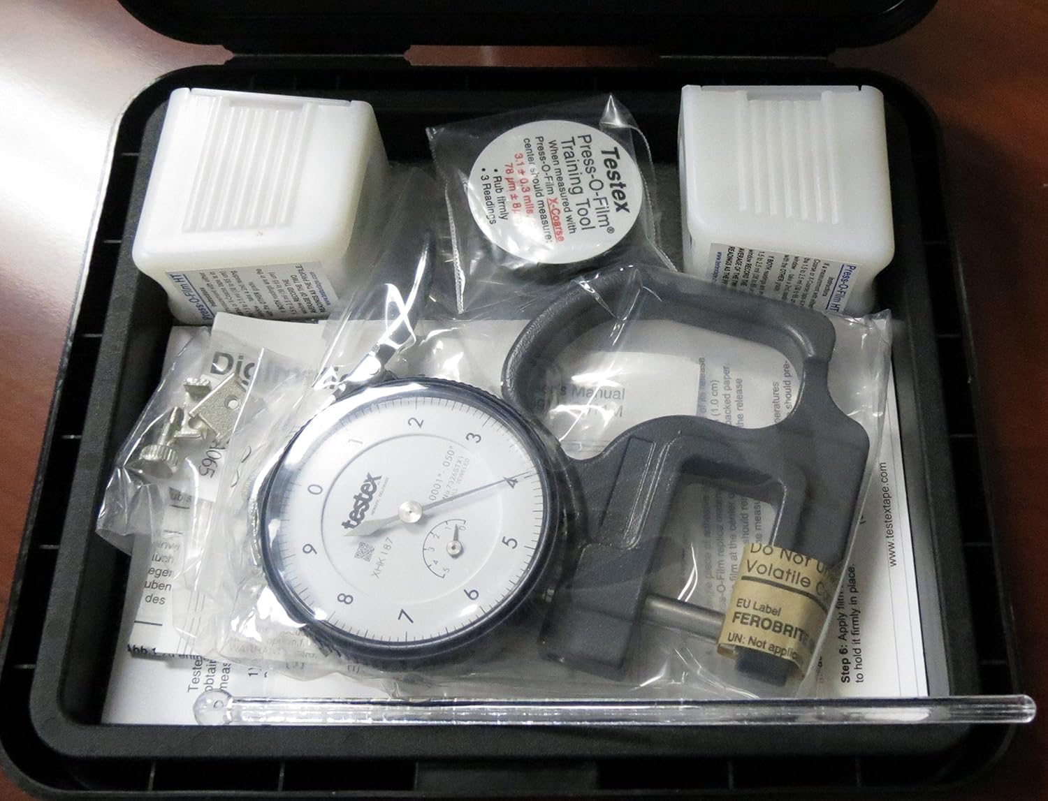 Press -O- Film Replica Tape Kit w/Surface Profile Gauge (mil), 1 coarse ...