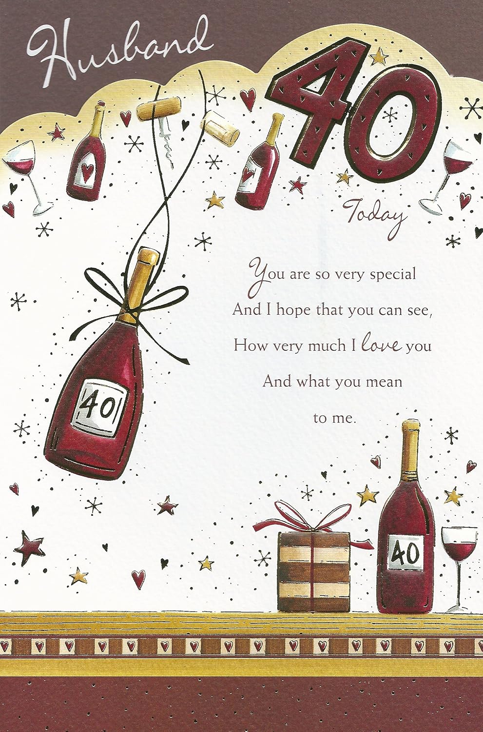 40th Birthday Card For A Husband Amazon co uk Office Products