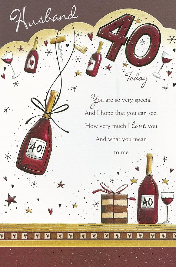 40th Birthday Card for a Husband: Amazon.co.uk: Office Products