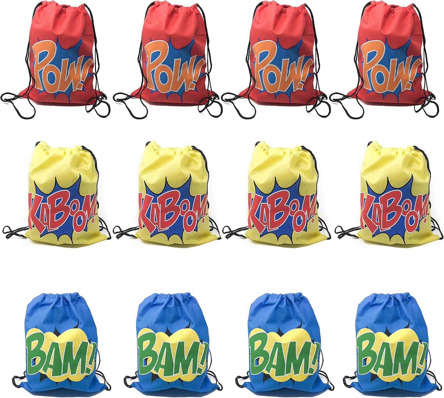 Amazon.com: 12 Superhero Drawstring Bag Party Supplies - Superhero ...
