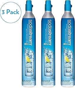 Sodastream 60 Liter Carbonator Set of Three Spare Replacement Cylinders ...