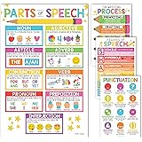 Amazon.com: Hadley Designs 4 Chalkboard Grammar Posters for Language ...