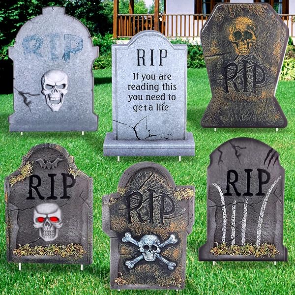 Spooky halloween decorations graveyard for a bone-chilling yard display