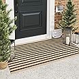 Amazon.com: Black and Tan Outdoor Rug, 2x4.3 Striped Front Door Rug ...