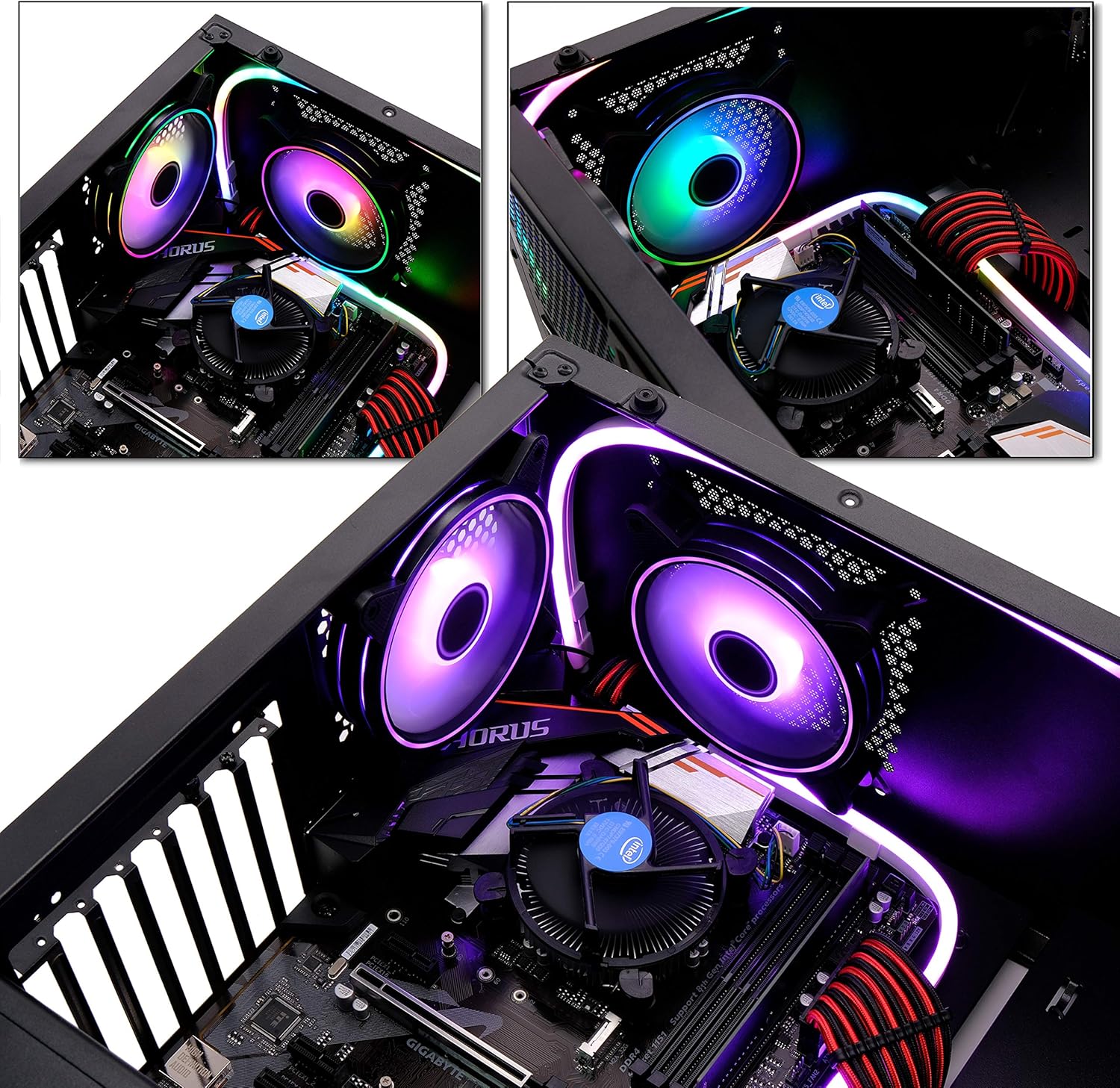 EZDIY-FAB Moonlight 120mm RGB Case Fan with 10-Port Fan Hub X and ...