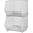 Amazon.com - YBM HOME Mesh Stacking Bin Storage Containers for Kitchen ...
