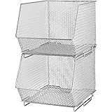Amazon.com: YBM HOME Mesh Stacking Bin Storage Containers for Kitchen ...