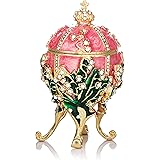 Amazon.com: QIFU Faberge Egg Style Hand Painted Hinged Jewelry Trinket ...