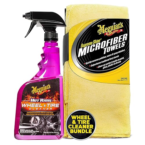 Meguiar's Hot Rims Wheel & Tire Cleaner Bundle with Supreme Shine ...
