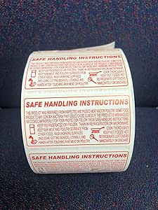 Amazon.com: Food Safe Handling Instructions Label Roll, 1000 Labels. 2. ...